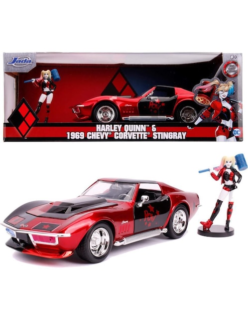 Automóvil deportivo Jada Toys 1969 chevy corvette stingray Harley Quinn 1