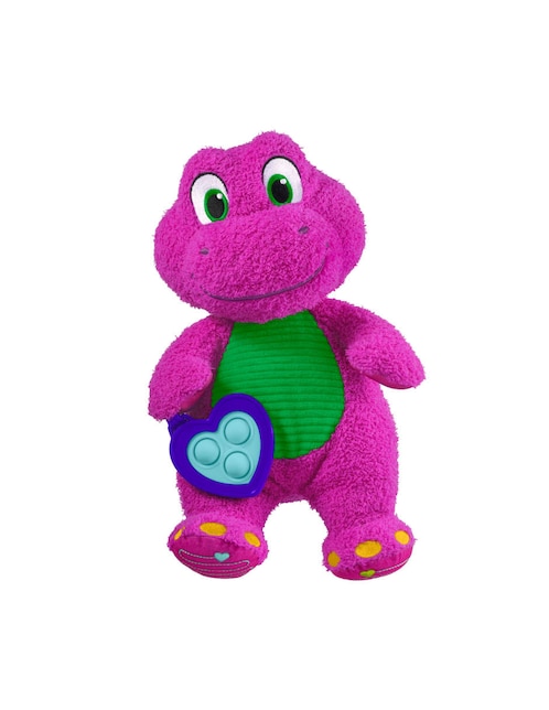 Peluche de Barney dinosaurio Mattel sensorial de 33 cm 1