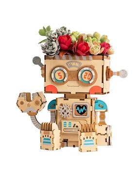 Rompecabezas 3D Maceta Robot Multicolor Robotime