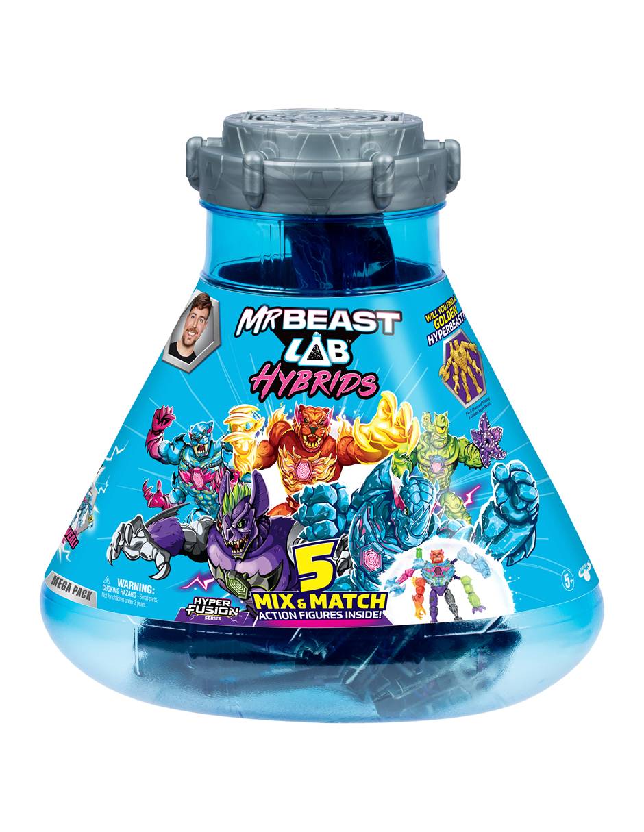 Set figuras acción articulada Mr Beast Lab Hybrids collectors Mr Beast